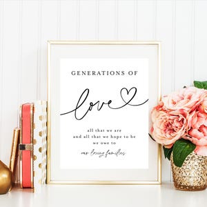 Generations of Love Sign, Printable Generations of Love Sign, All That ...