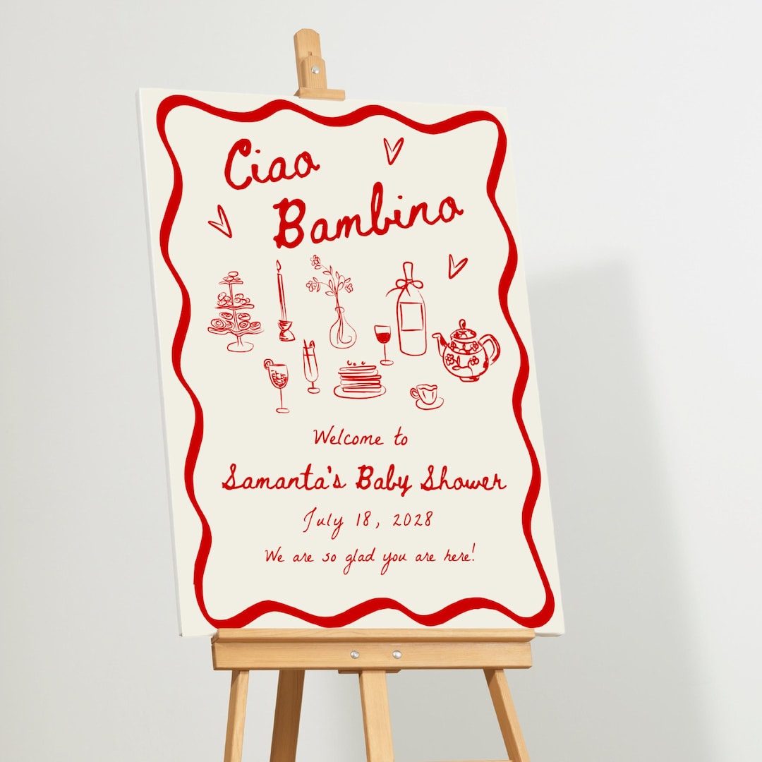Ciao Bambino Baby Shower Welcome Sign: Italian Theme (digital Download ...
