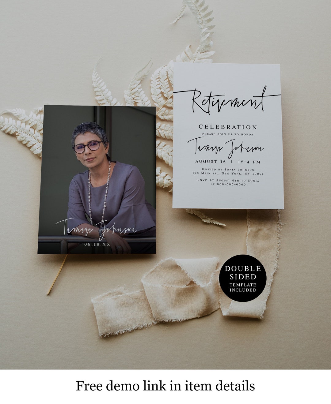 Retirement Celebration Invitation Template, Printable, Invite for Men ...