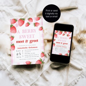 Berry Sweet Invitation, Meet & Greet Invitation, Sip and See, Photo ...