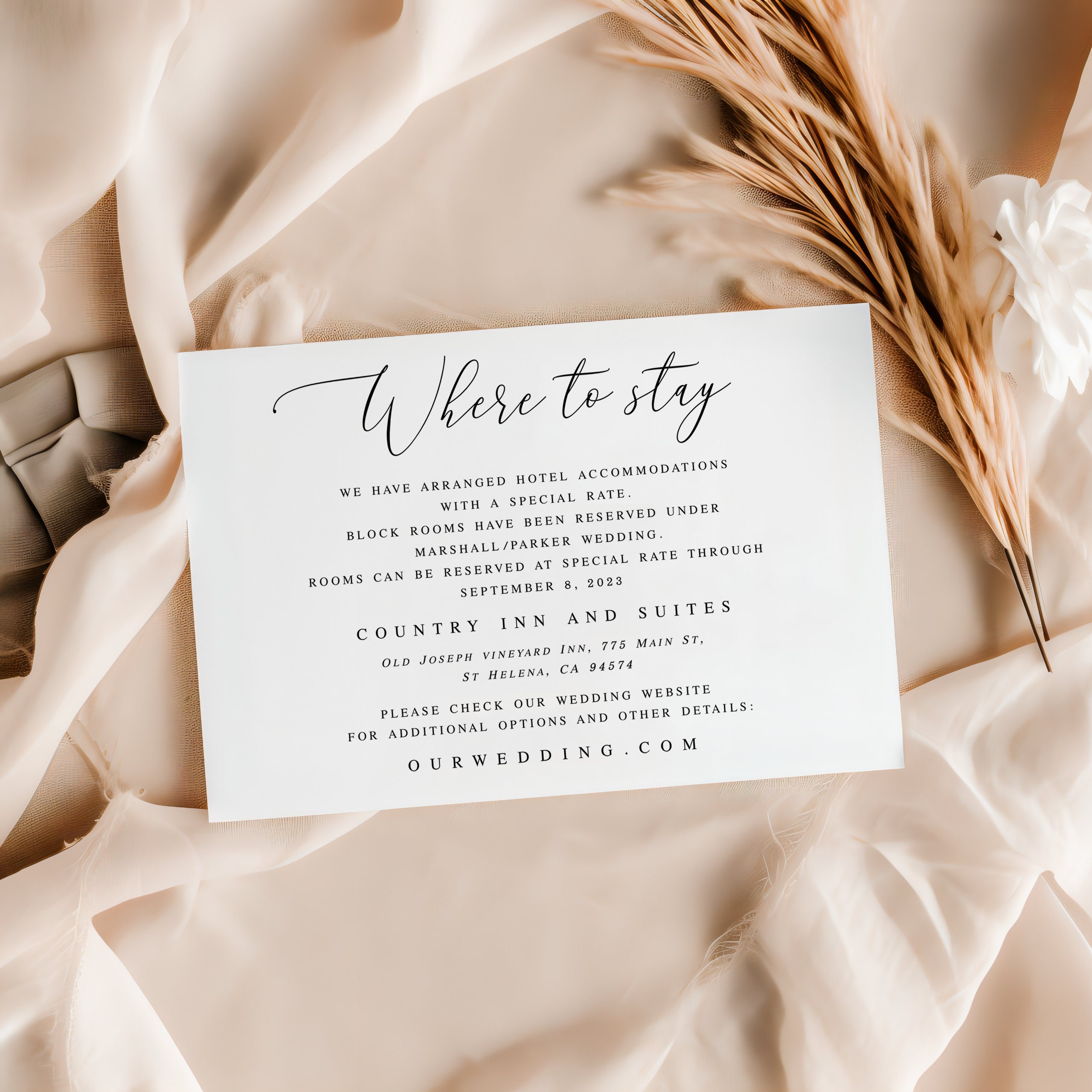 Sample Accommodation Cards