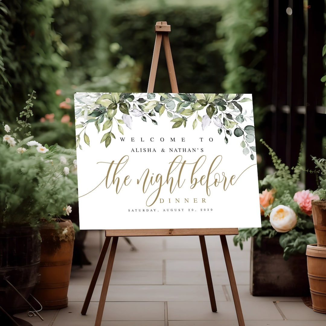 Rehearsal Dinner Welcome Sign Template, Printable, Customizable ...