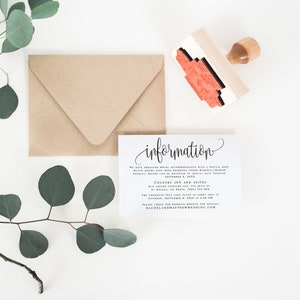 Wedding Information Template Information Card Wedding Information Card ...