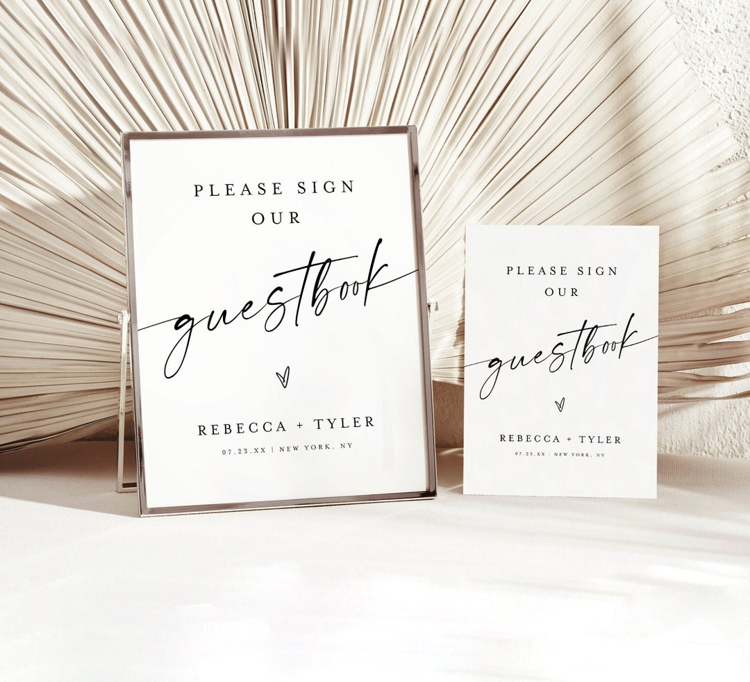 Please Sign Our Guest Book Sign Template, Editable Please Sign Our ...