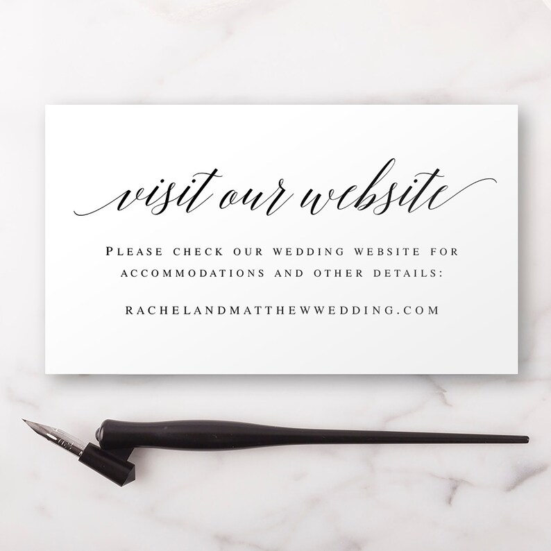 Visit Our Website Card Template Wedding Website Insert Cards Wedding ...