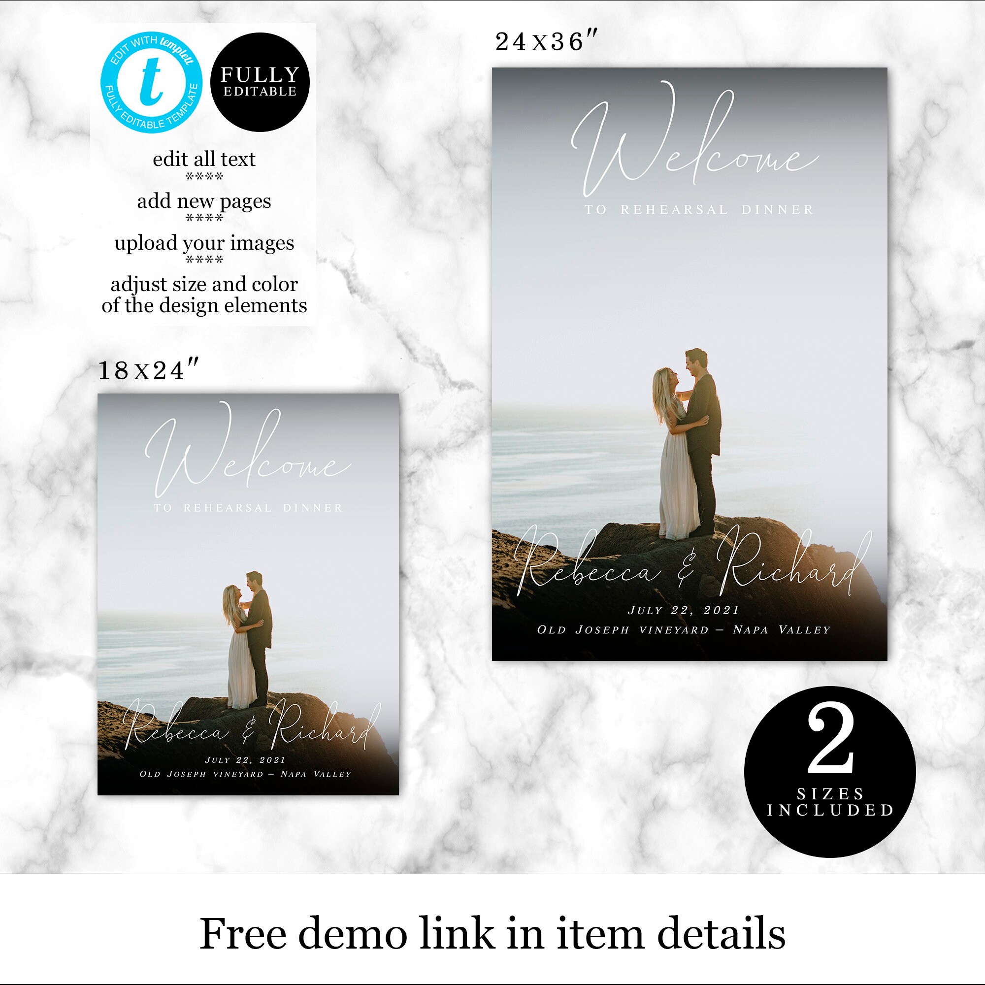 Welcome Sign Template 100% Editable Your Photo Here With - Etsy