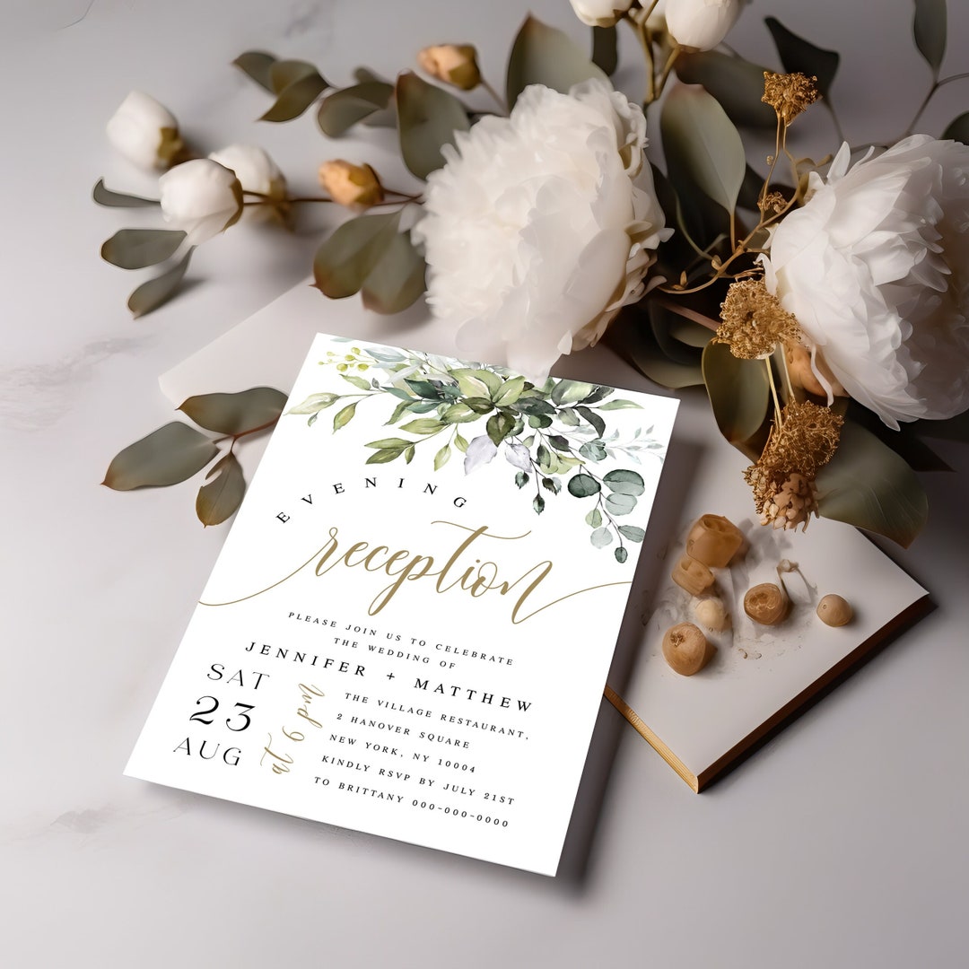 Wedding Reception Invitation Template, Evening Reception Party ...