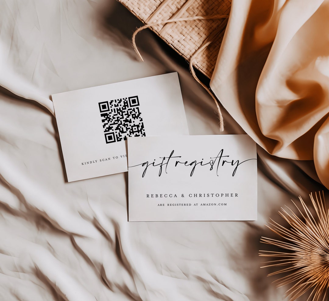 Wedding Registry QR Code, Gift Registry Card, Minimalist Wedding ...