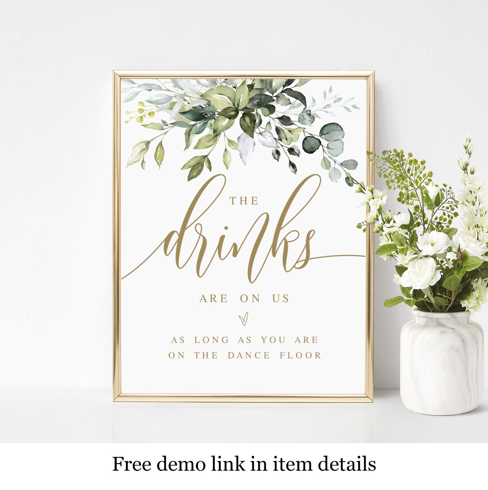 Printable Drinks Are on Us Sign Template, Instant Download, Wedding ...