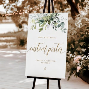 Greenery Custom Poster, Instant Download Custom Sign, Personalized ...