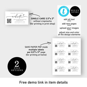 Wedding Website Card Template, QR Code Wedding Insert, Wedding Website ...