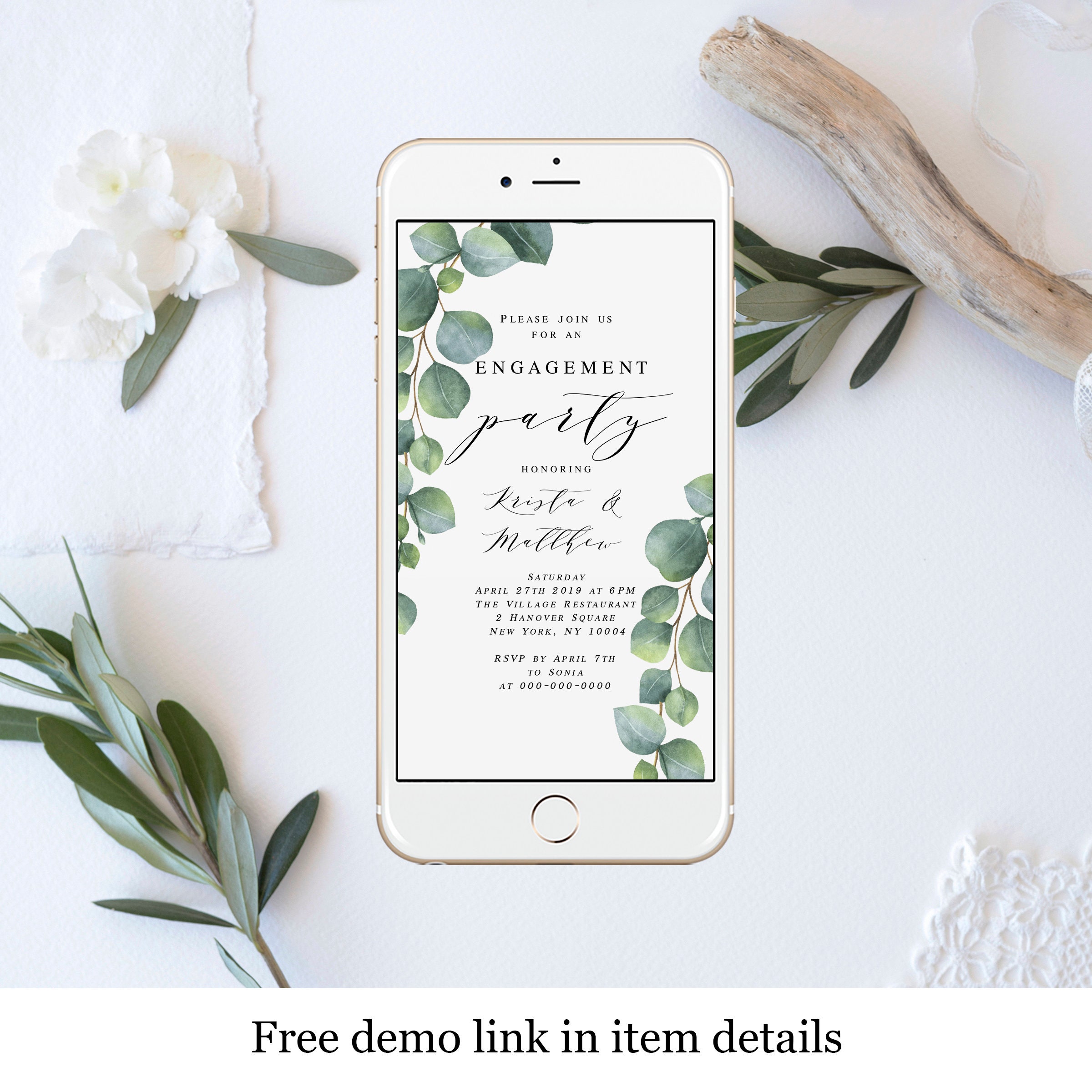 Electronic Engagement Announcement Card Evite Text Message - Etsy