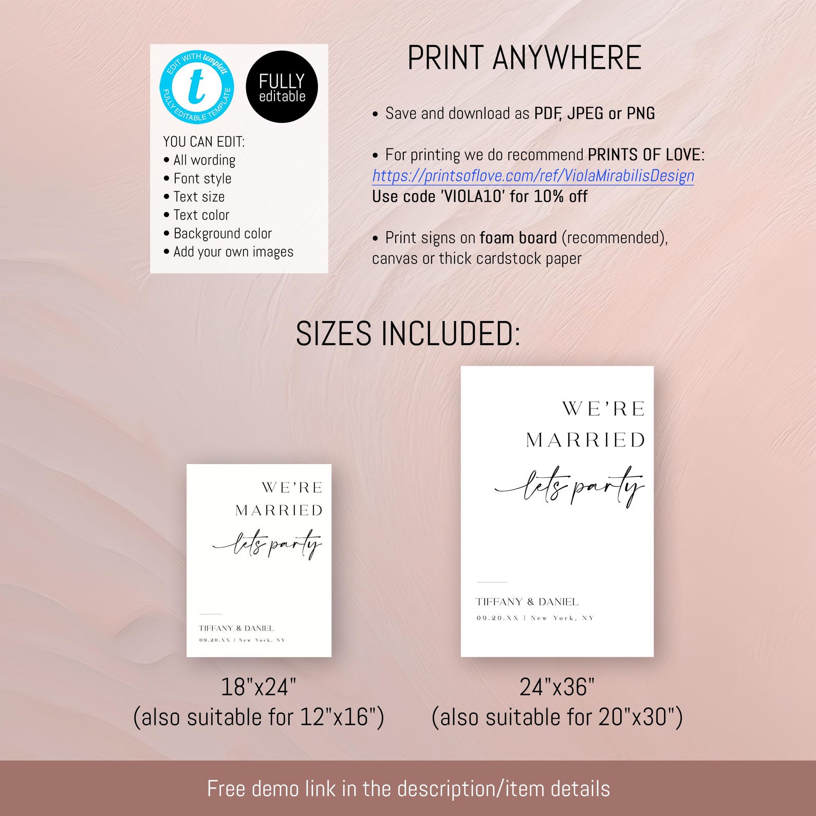 We're Married Let's Party Sign, Reception Welcome Sign, Welcome to Our ...