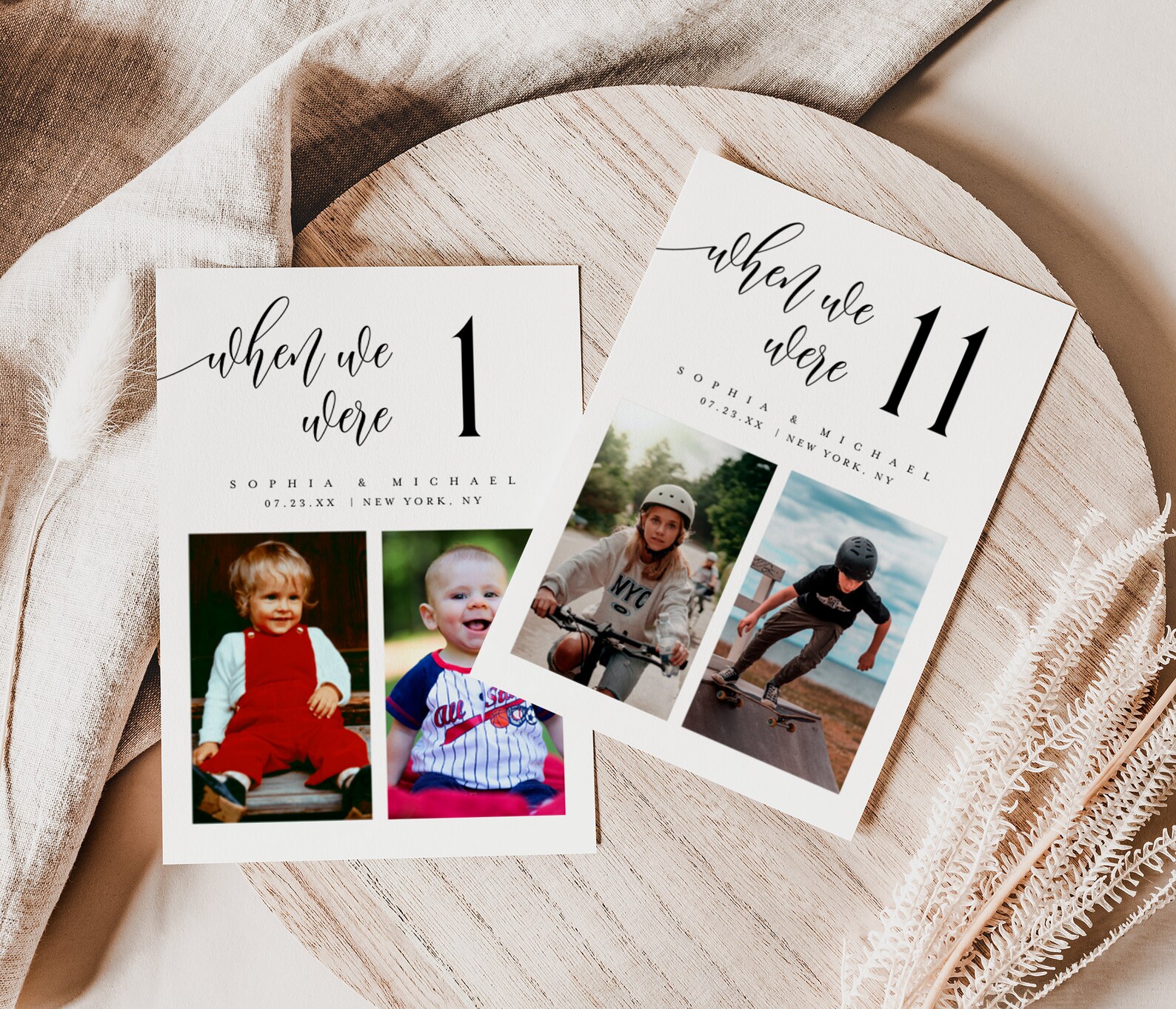 Photo Table Numbers Wedding, Minimalist Table Numbers Template, When We ...