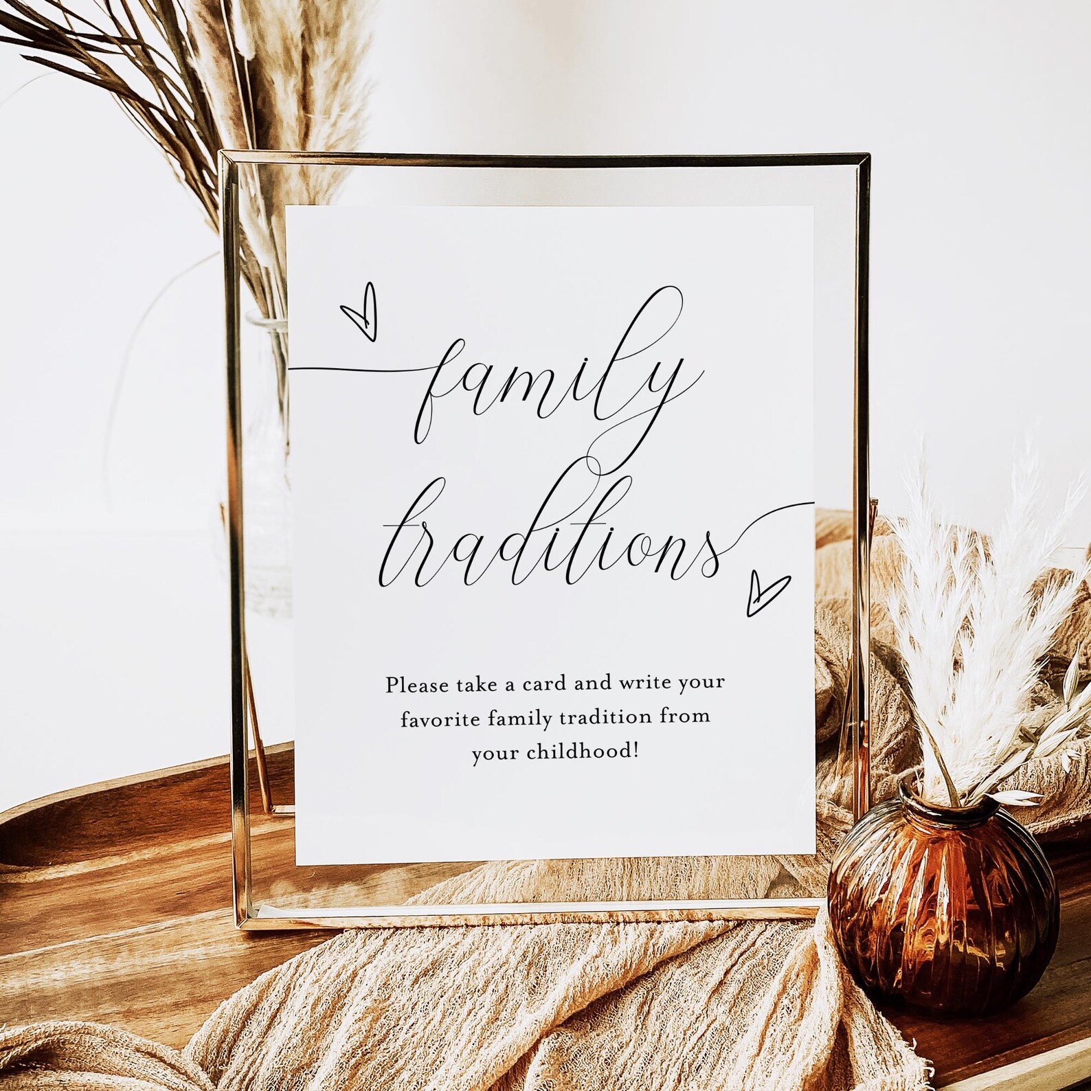 Favorite Family Traditions Baby Shower Sign and Card, Childhood ...