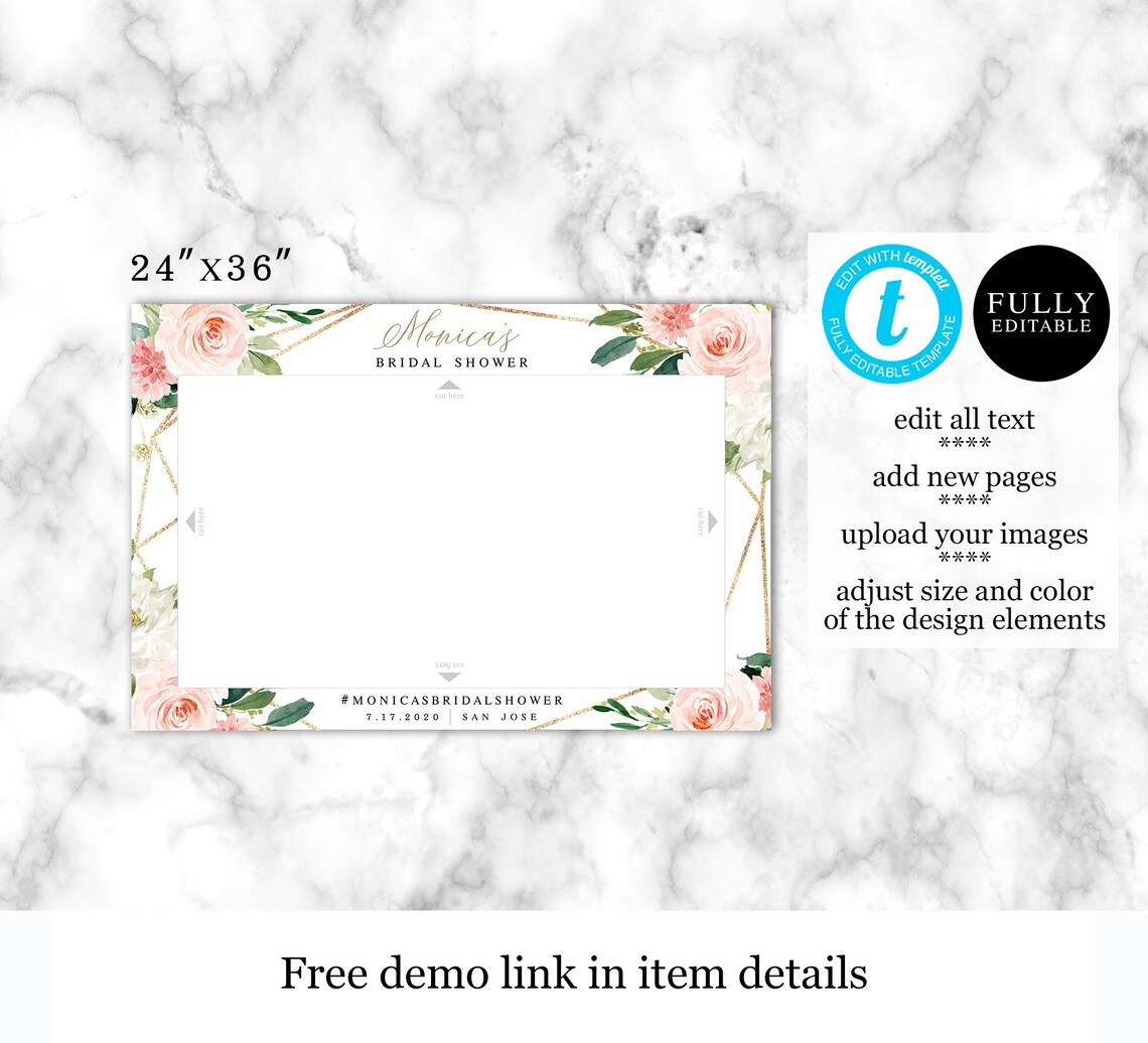 Landscape Photo Prop Frame Template Photobooth Templett | Etsy