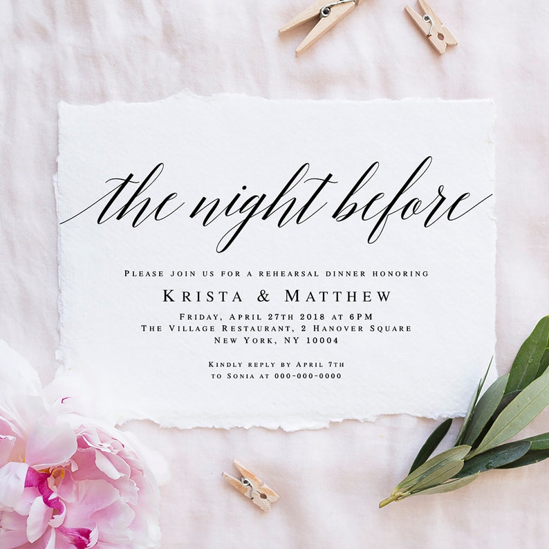 The night before invitation Rehearsal dinner invitation | Etsy