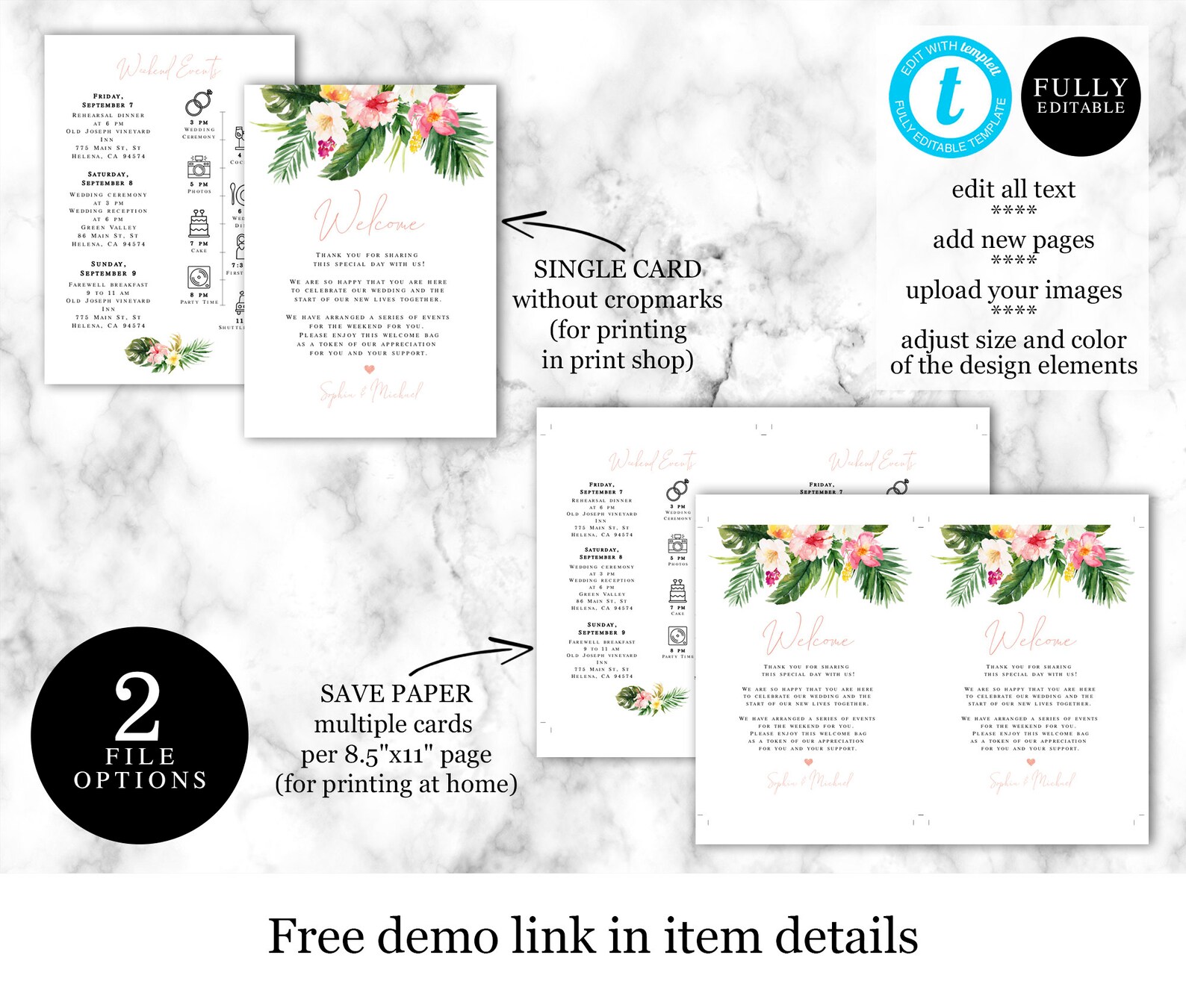 Hotel Welcome Letter Template Itinerary Try Before You Buy | Etsy