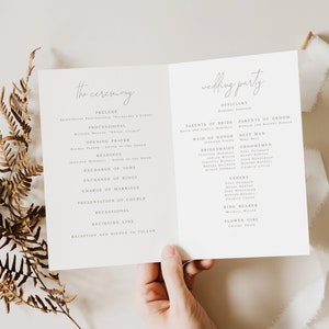 Elegant Wedding Program Template Programs Rustic Printable Wedding ...