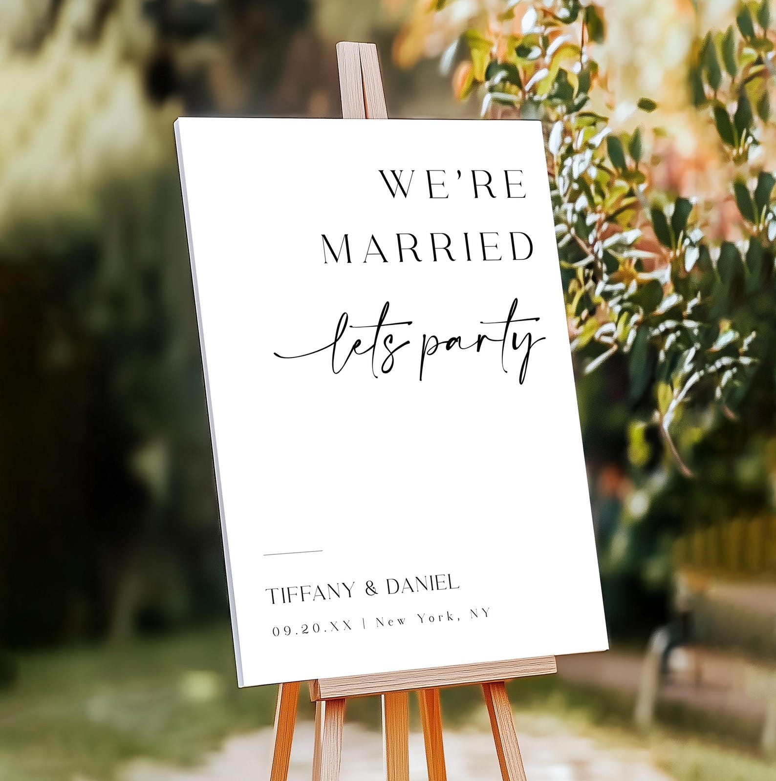 Printed & Shipped We're Married Let's Party Sign, Reception Welcome ...