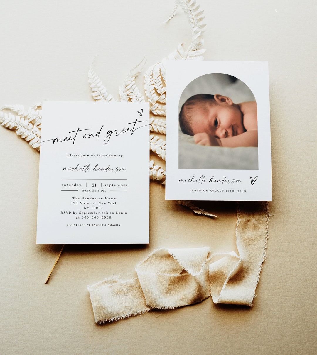 Meet & Greet Invitation, Sip and See, Welcome Baby Invite, New Baby ...