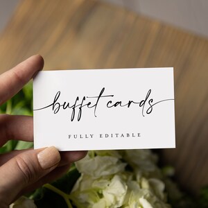 Minimalist Buffet Card Template, Modern Buffet Card for Bridal Shower ...