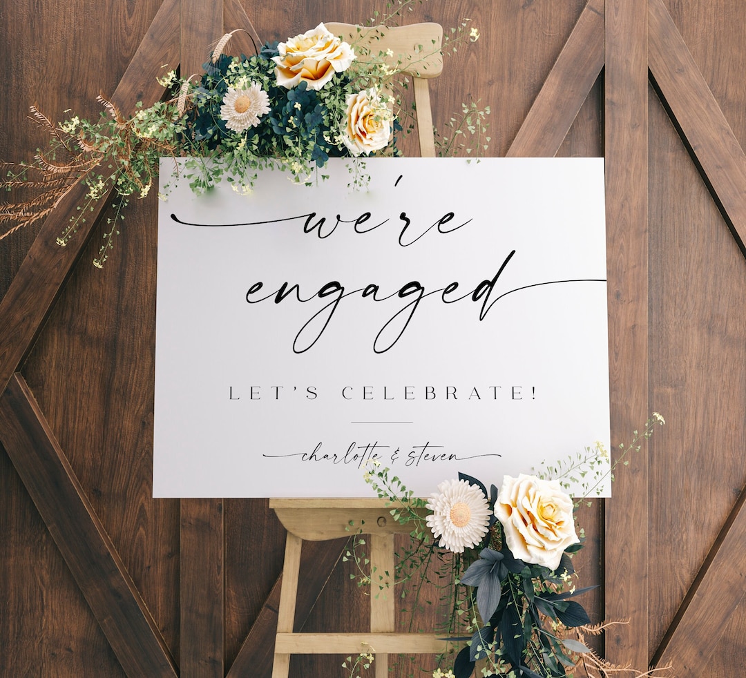 Engagement Sign, Printable We Are Engaged Sign, Engagement Party ...