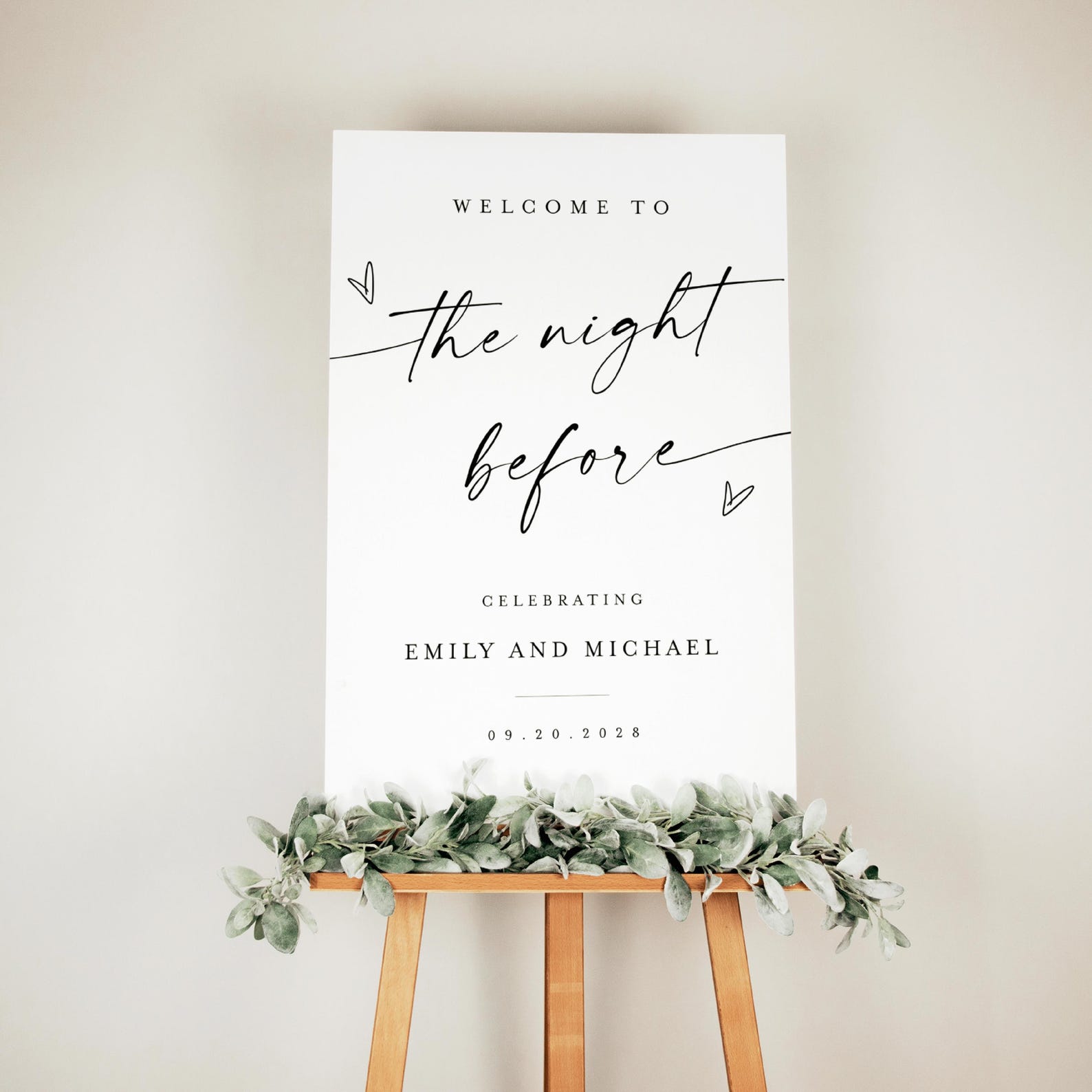 The Night Before Welcome Sign, Wedding Rehearsal Dinner Welcome Sign ...
