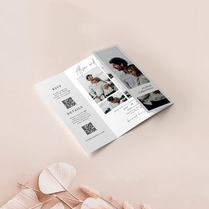 Gatefold Wedding Invitation With QR Code, Wedding Invite Template ...