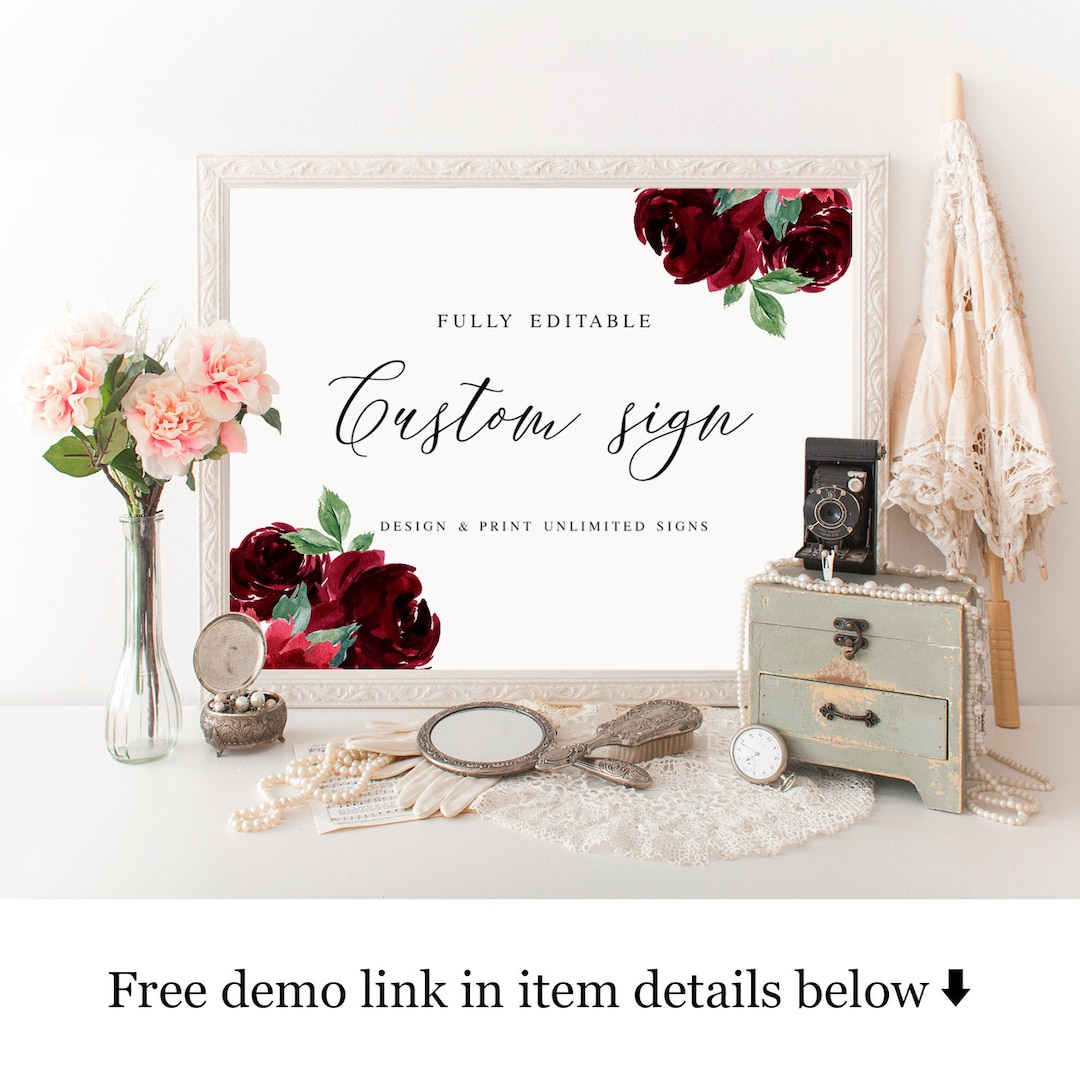 Printable Wedding Sign Personalized Table Top Decor Custom - Etsy