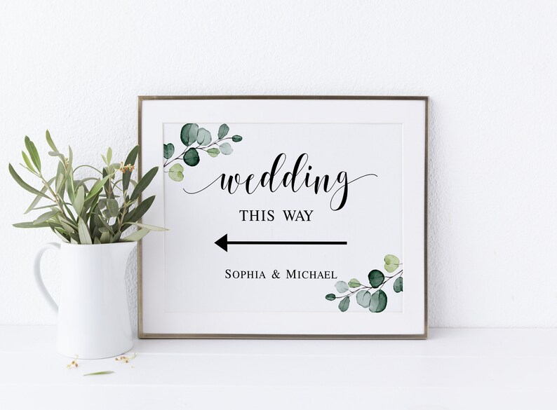 Wedding This Way Sign Template, Wedding Direction Sign, Instant ...