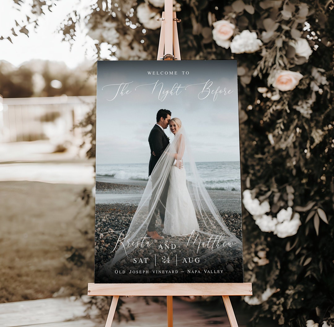 Photo Welcome Sign, the Night Before Welcome Sign, Rehearsal Dinner ...