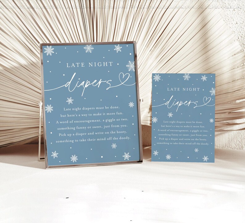Snowflake Baby Shower Sign Printable #f38 - Etsy