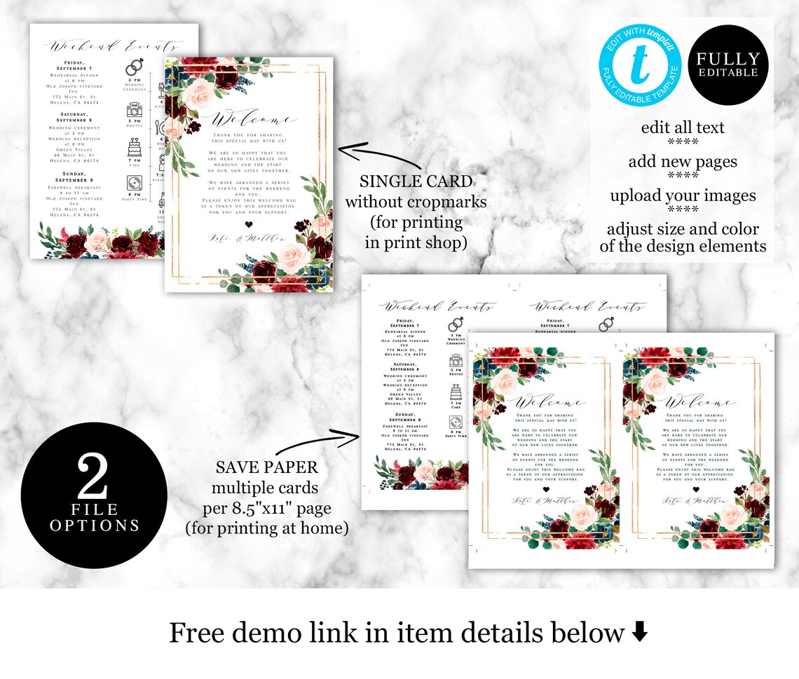 Hotel Welcome Letters Template 100% Editable Order of the | Etsy