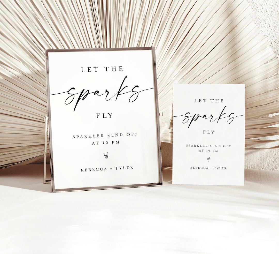 Let the Sparks Fly Sign, Editable Let the Sparks Fly Wedding Sign ...