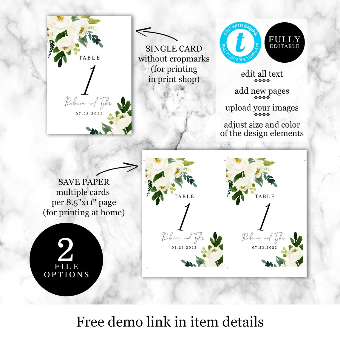 Printable Table Numbers Template Instant Download Templett - Etsy