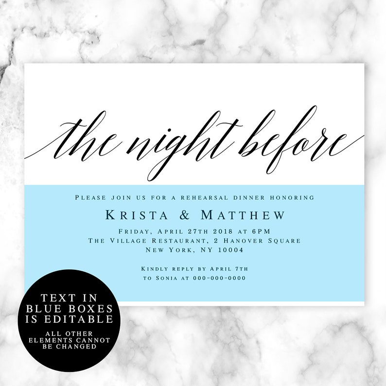 The Night Before Invitation Rehearsal Dinner Invitation - Etsy