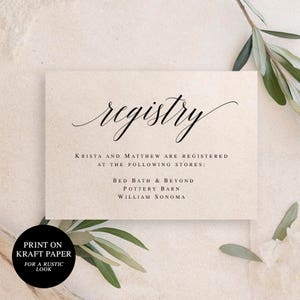 Registry Card Inserts Gift Registry Card Template Wedding - Etsy