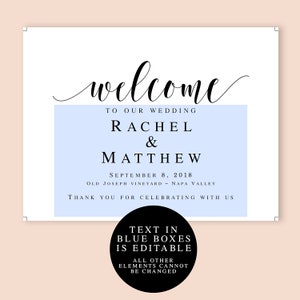 Welcome Wedding Sign Printable Welcome Wedding Template - Etsy