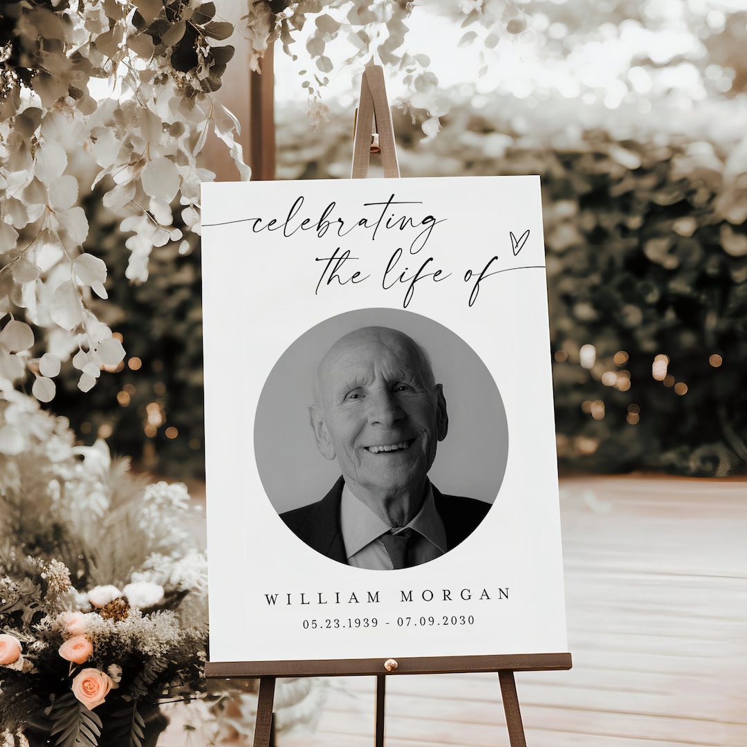 Funeral Welcome Sign Template, Funeral Memorial Sign, Celebration of ...