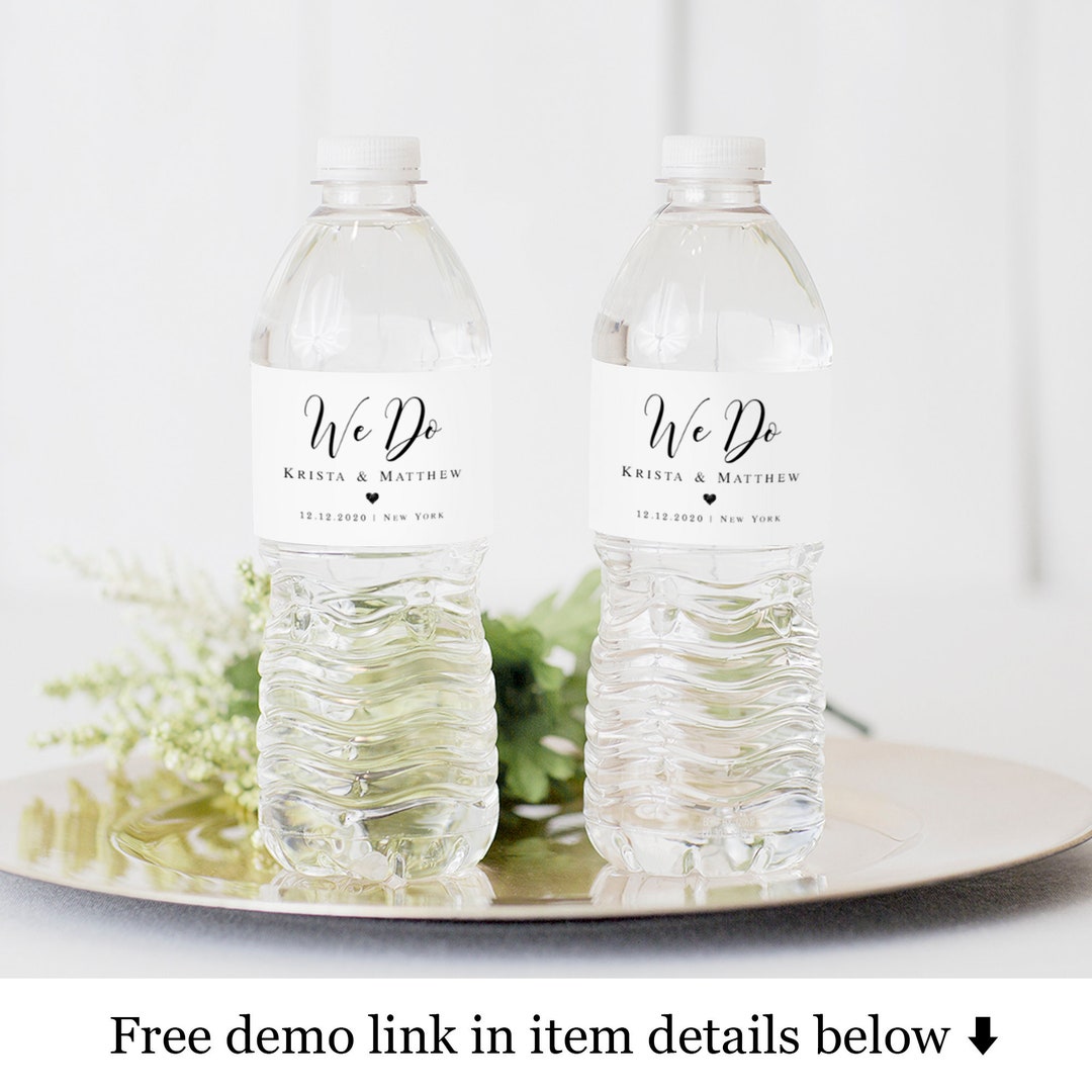 Water Bottle Wrapper, We Do Label Template, Personalized Favor Sticker ...