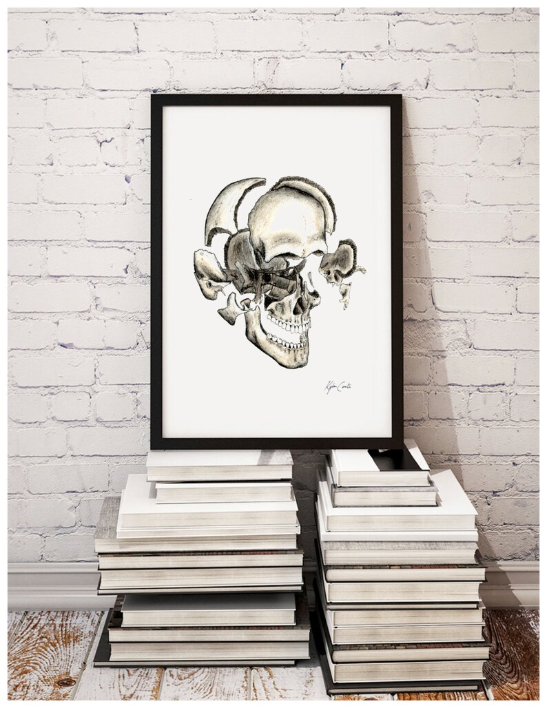 Exploding Skull Print - Etsy