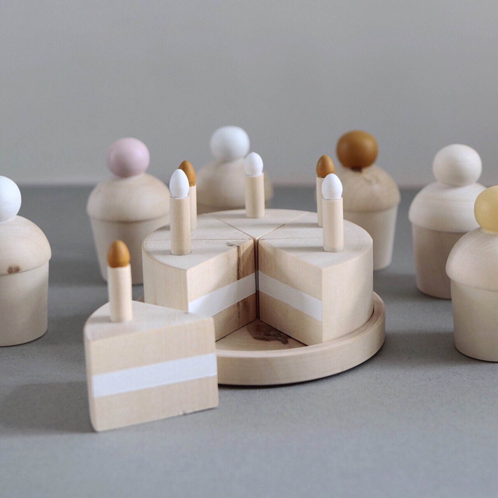 Wooden Birthday Cake Toy custom Colour Choice Wooden Cake - Etsy