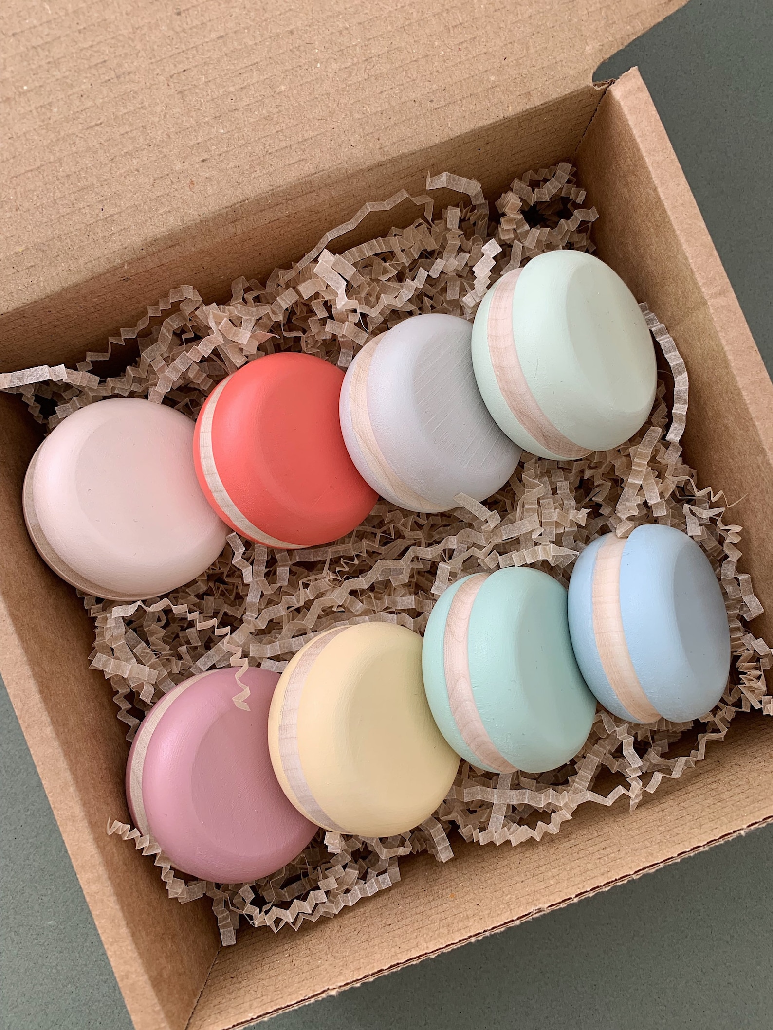 Wooden Macarons in Custom Colour Choice Wooden Toy Gift - Etsy