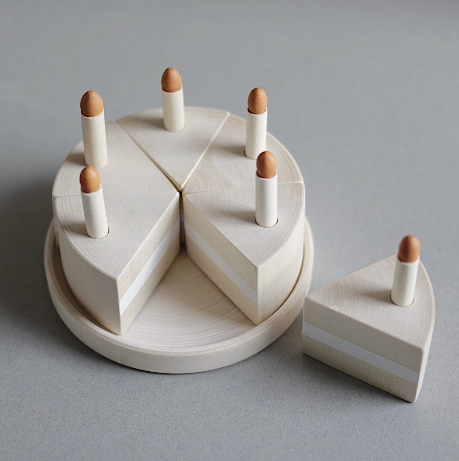 Wooden Birthday Cake Toy custom Colour Choice Wooden Cake - Etsy