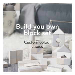 24 Wooden Blocks in Custom Colour Choice - Building Blocks - Wooden ...