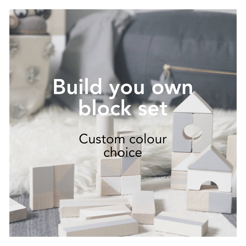 24 Wooden Blocks in Custom Colour Choice Building Blocks - Etsy