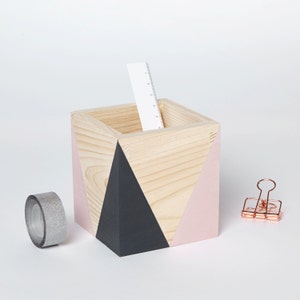 Wooden Storage Pot (custom Colour Choice) - Pen Pot - Desk Tidy - Desk ...