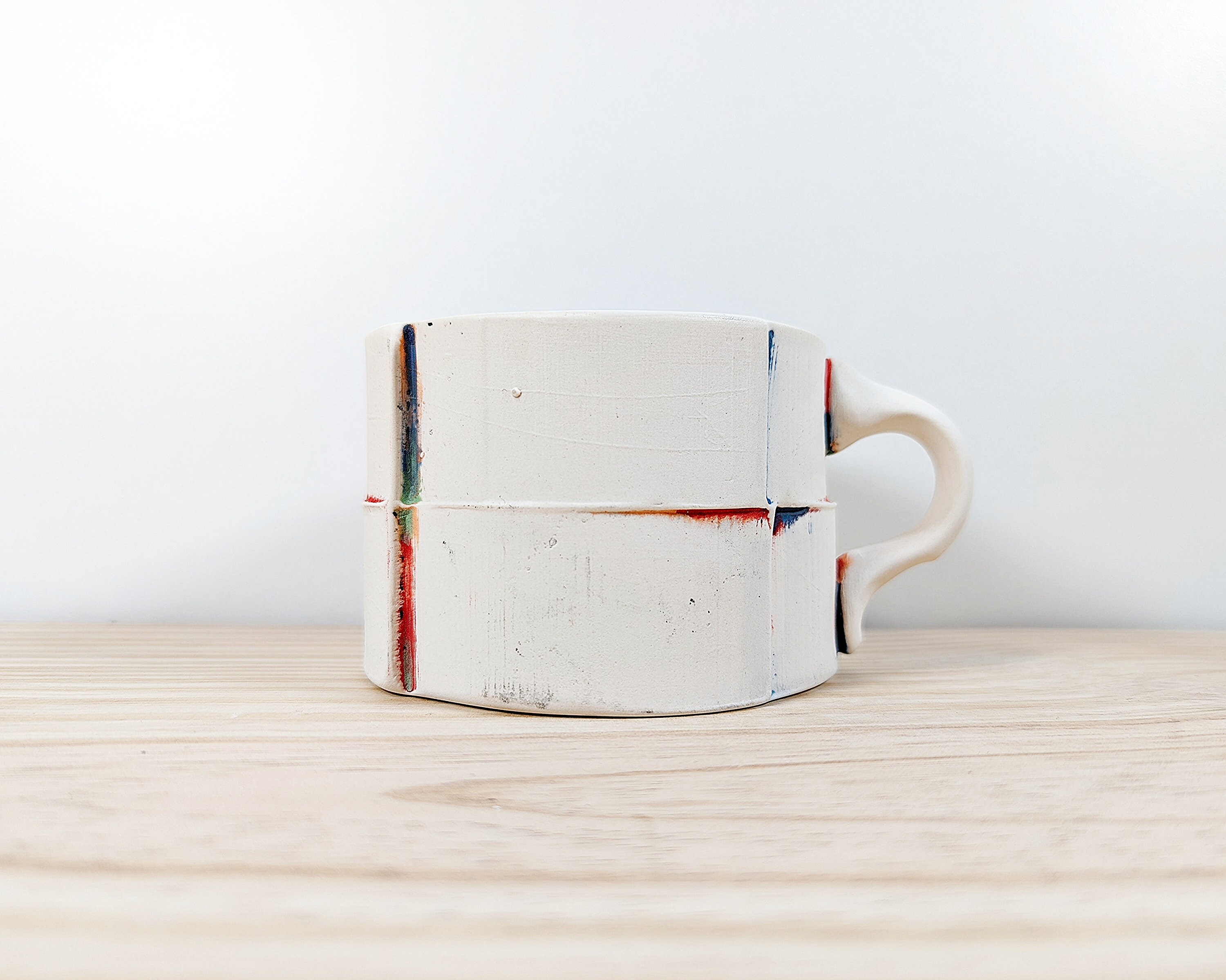 Hand made modular porcelain latte mug Ceramic coffee mug with weathered ...