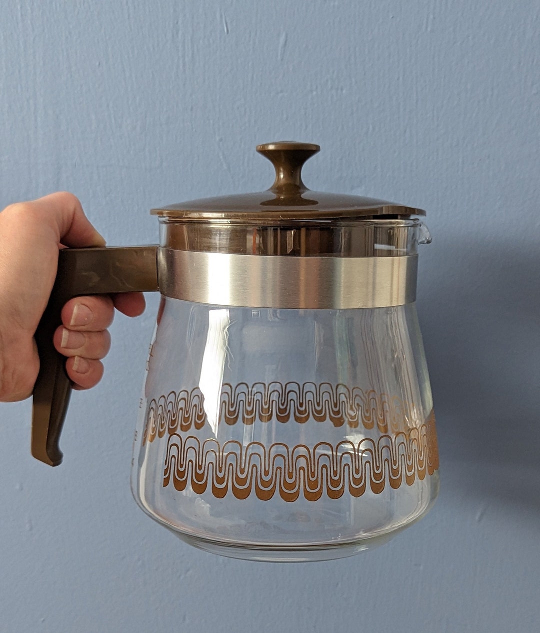 Vintage Mid Century Modern MCM Glass & Plastic Coffee Pot MELITTA Brand ...